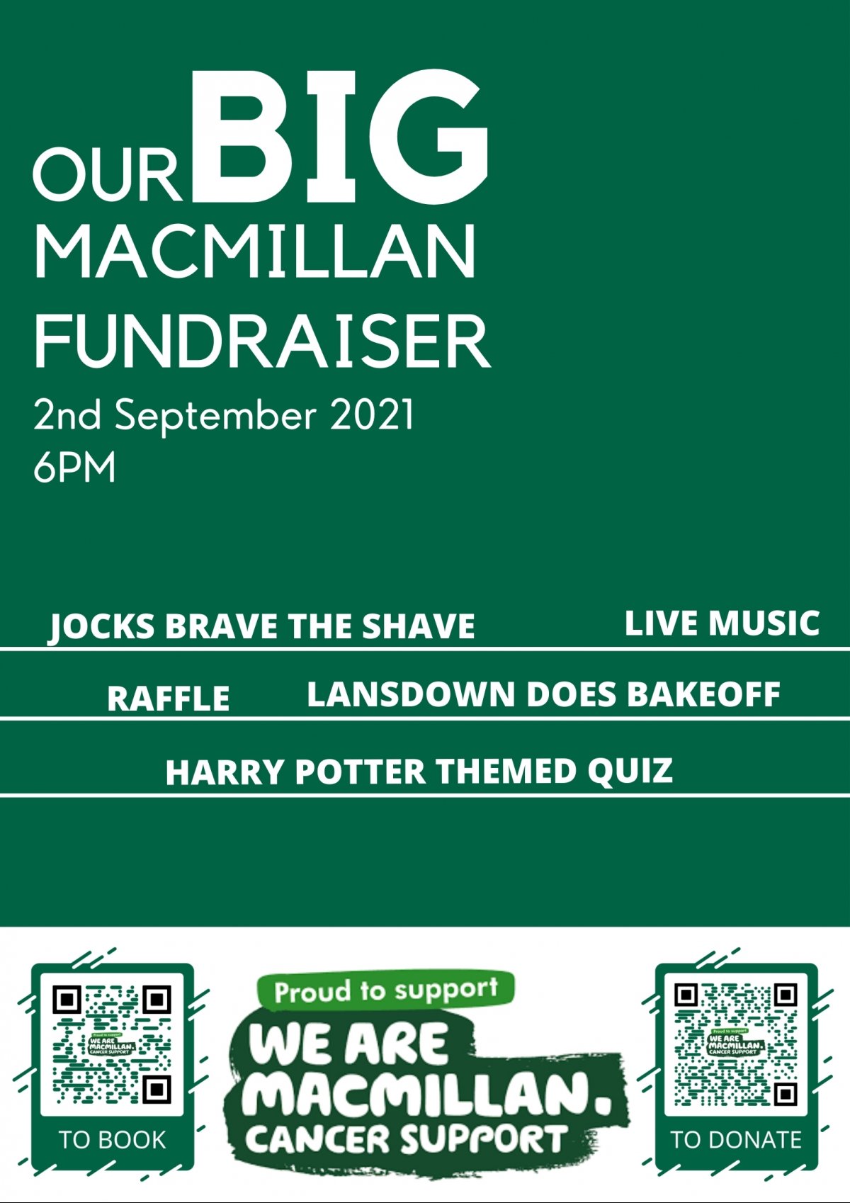 The Lansdown's BIG Macmillan Fundraiser